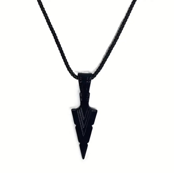 Accessories | New Black Titanium Arrow Pendant Necklace | Poshmark